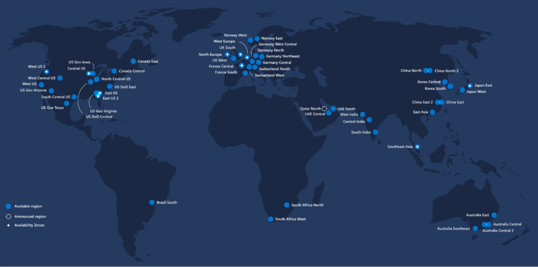 Azure Map Regions - Microsoft 365 | BedriSystems